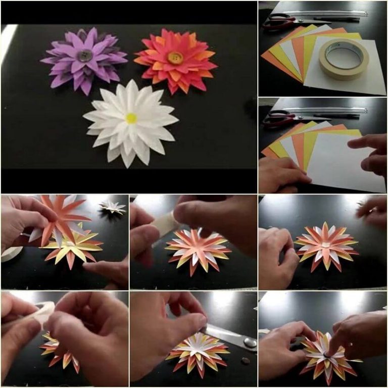 DIY Paper Flower Step by step making tutorials - K4 Craft