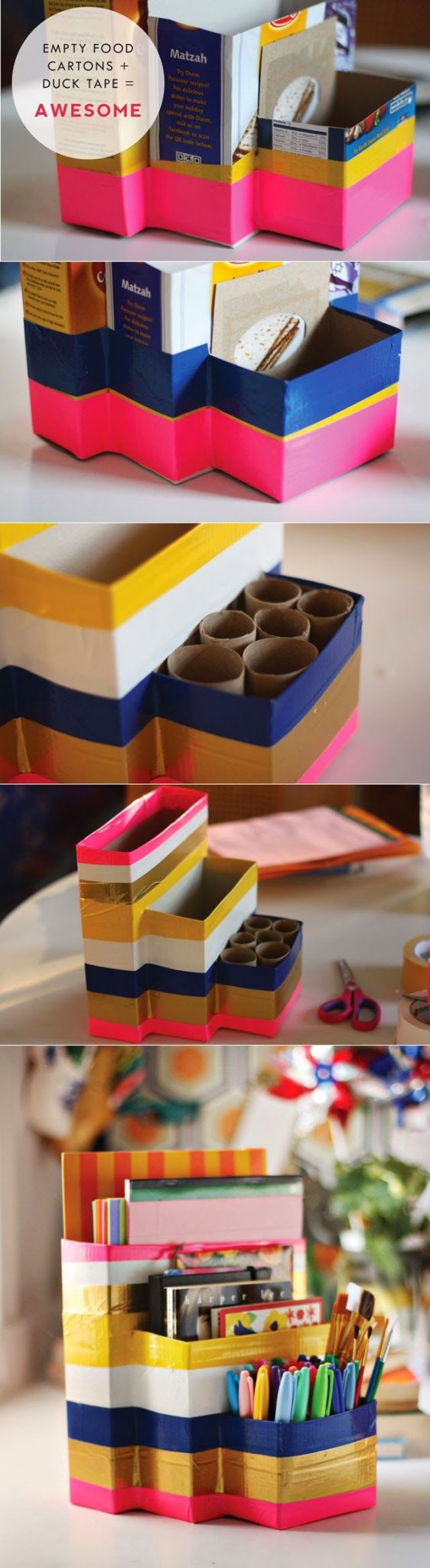 DIY Empty Cartons "Back to School" Craft Tutorial - K4 Craft