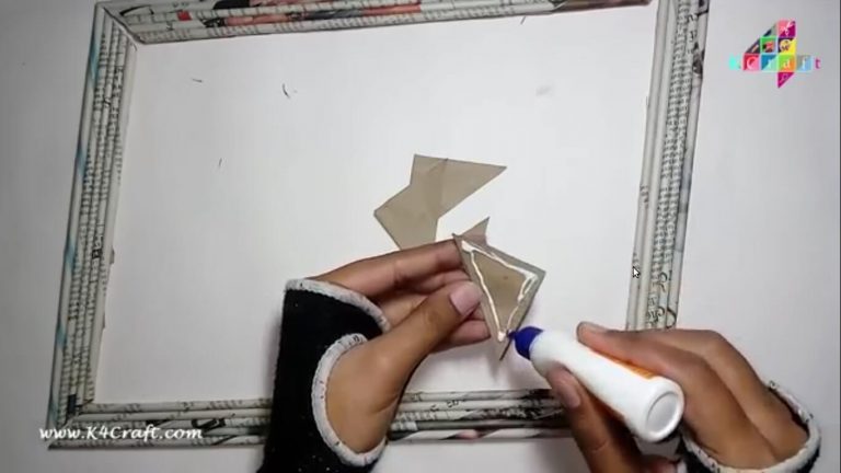 How to Make Newspaper Photo Frame - Step by step - K4 Craft