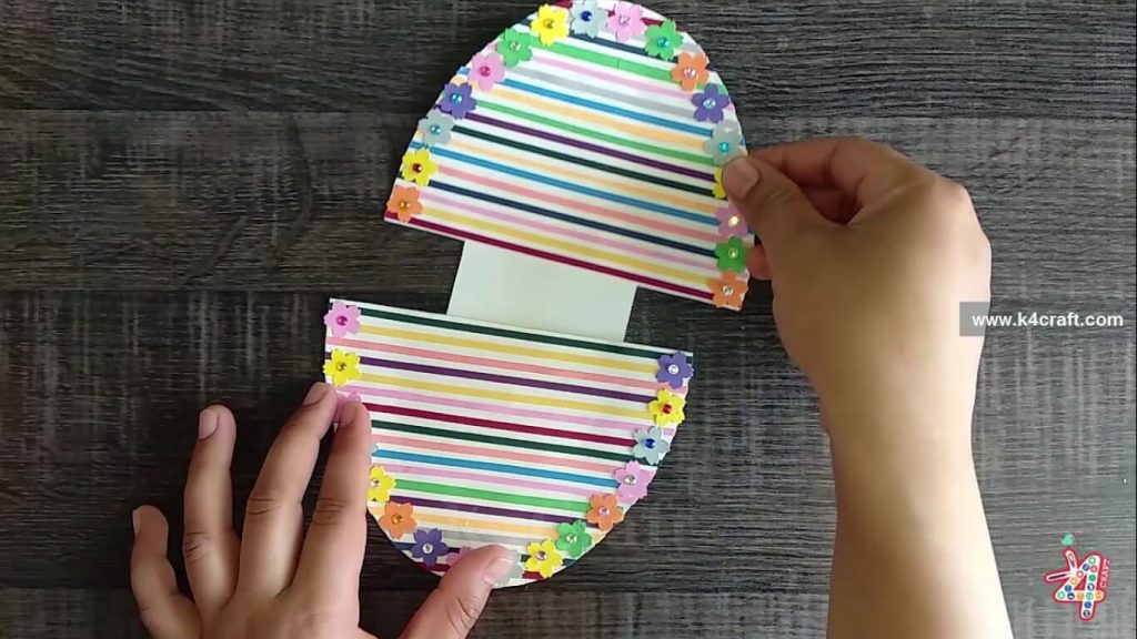 How to make Easter Egg Shaped Card - Handmade Easter Greeting Card - K4 ...