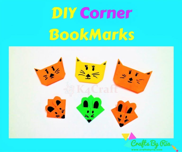DIY Cat and Mouse Corner Bookmarks for kids - K4 Craft