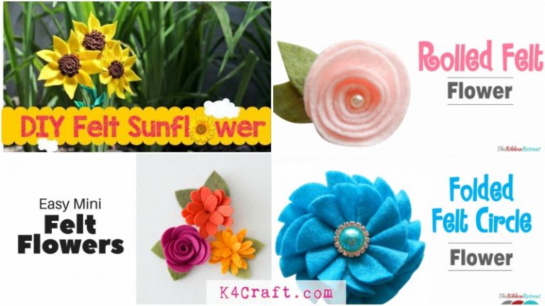 Easy DIY Felt Flower Tutorials To Create Beautiful Crafts - K4 Craft