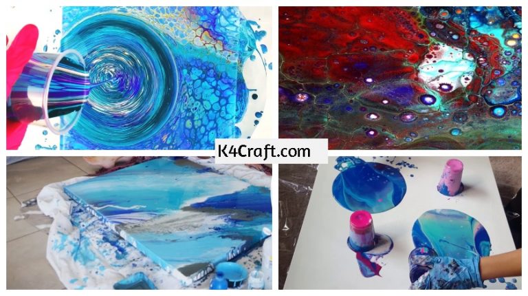 Simple Flow art - How to make fluid acrylic paint - K4 Craft