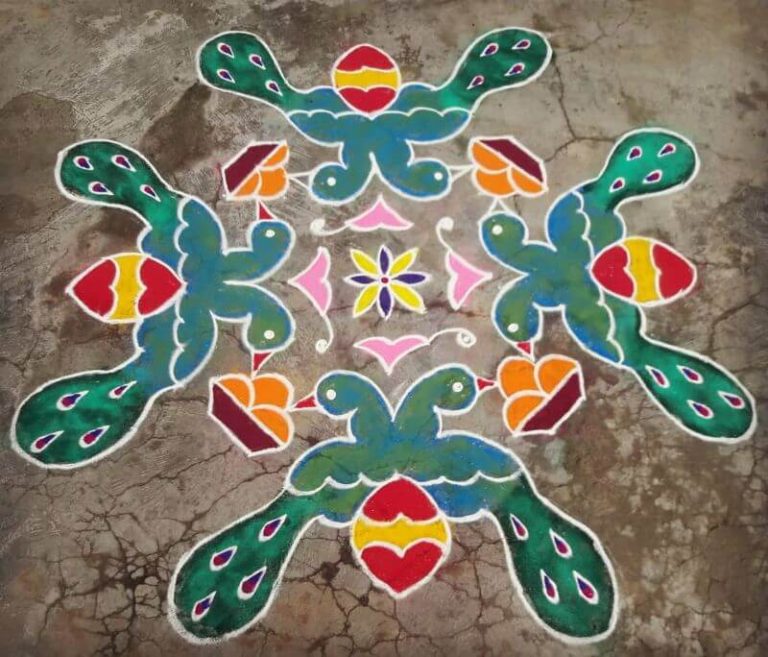 50+ Beautiful Peacock Rangoli Designs 2025 - K4 Craft