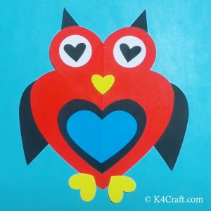 Paper Heart Shaped Owl Craft for Kids – Step by Step Tutorial - K4 Craft