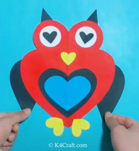 Paper Heart Shaped Owl Craft for Kids – Step by Step Tutorial - K4 Craft