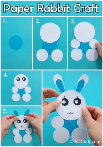 Paper Rabbit Craft for Kids – Step by Step Tutorial - K4 Craft