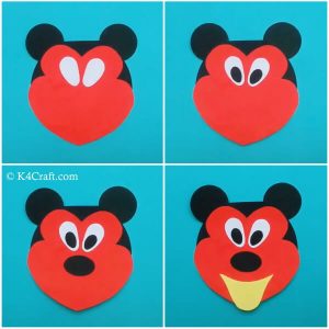 Mickey Mouse Paper Craft for Kids – Step by Step Tutorial - K4 Craft