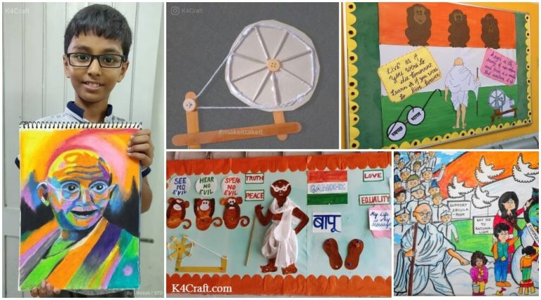 Gandhi Jayanti Craft Ideas & Activities for Kids (2 October) - K4 Craft